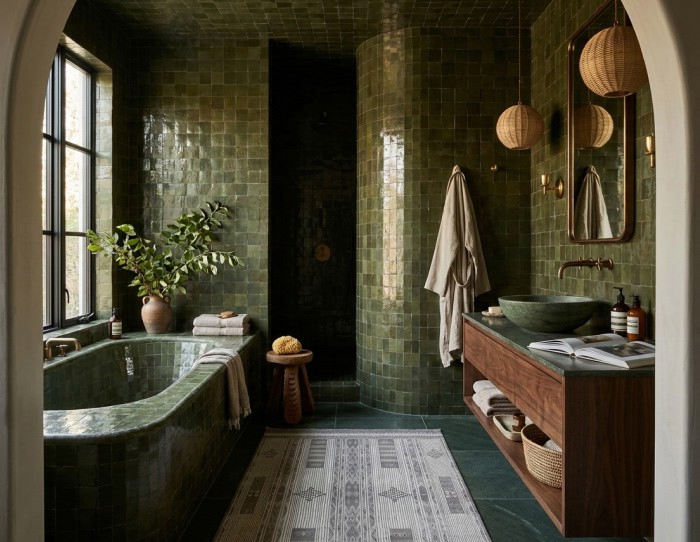 What Color Bathroom Rug Goes With Green Walls in 2026?