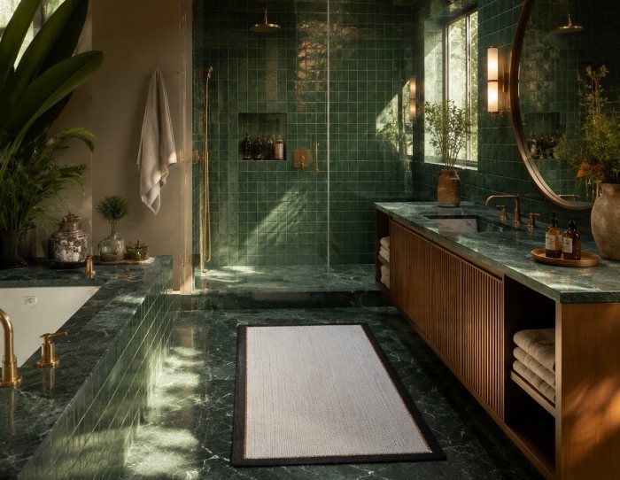 What Color Bathroom Rug Goes With Green Walls in 2026?