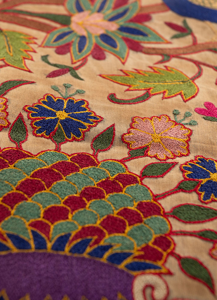 Pichwai Art Green Cotton Cloth WALL ART & TAPESTRY Jaipur Rugs AE