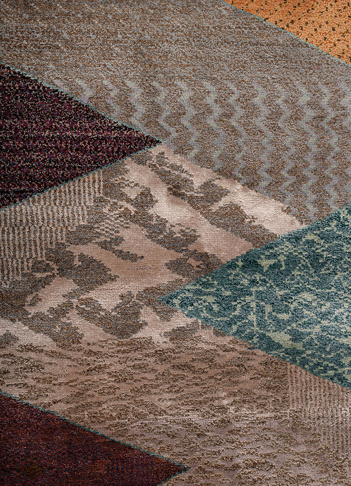 Manchaha Red & Orange Hand Knotted Wool & Bamboo Silk Rugs - Les-2808 ...