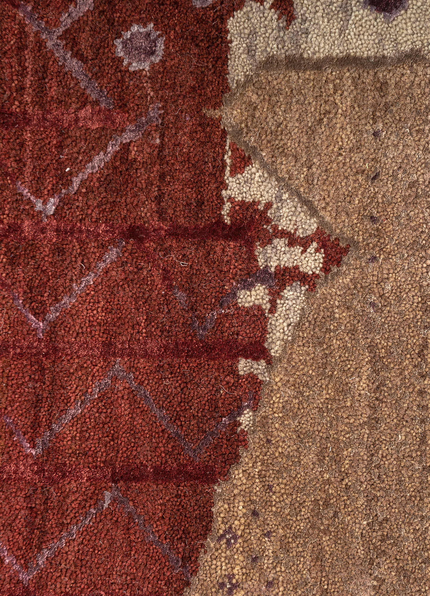 Manchaha Red & Orange Hand Knotted Wool & Bamboo Silk Rugs-Les-2771 ...