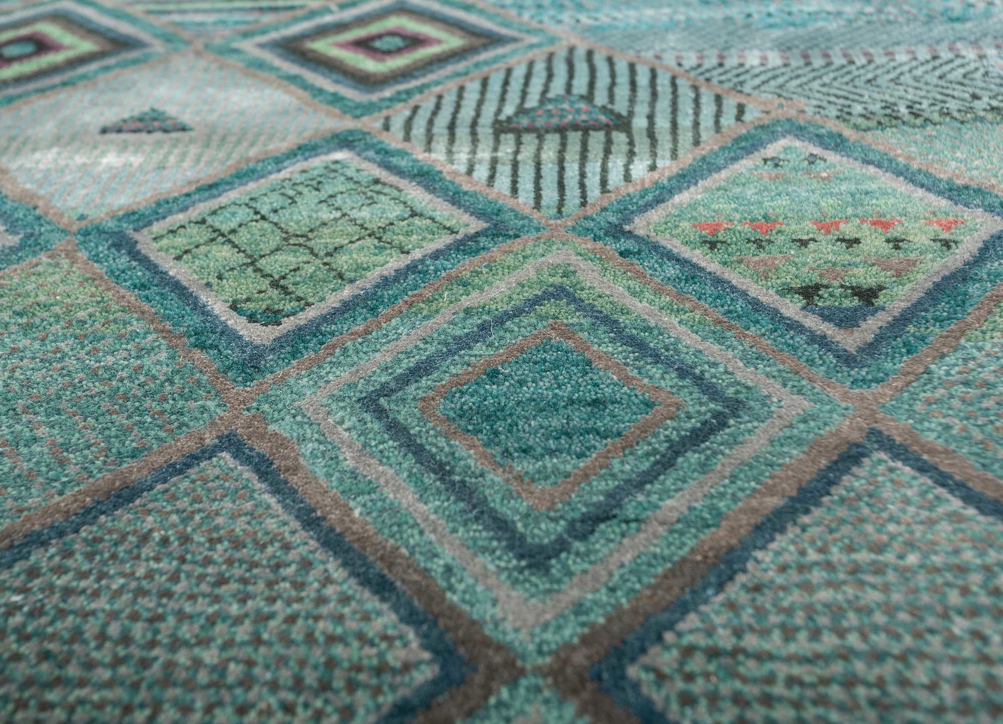 Freedom Manchaha Green Hand Knotted Wool & Bamboo Silk Rugs-Les-8262 ...