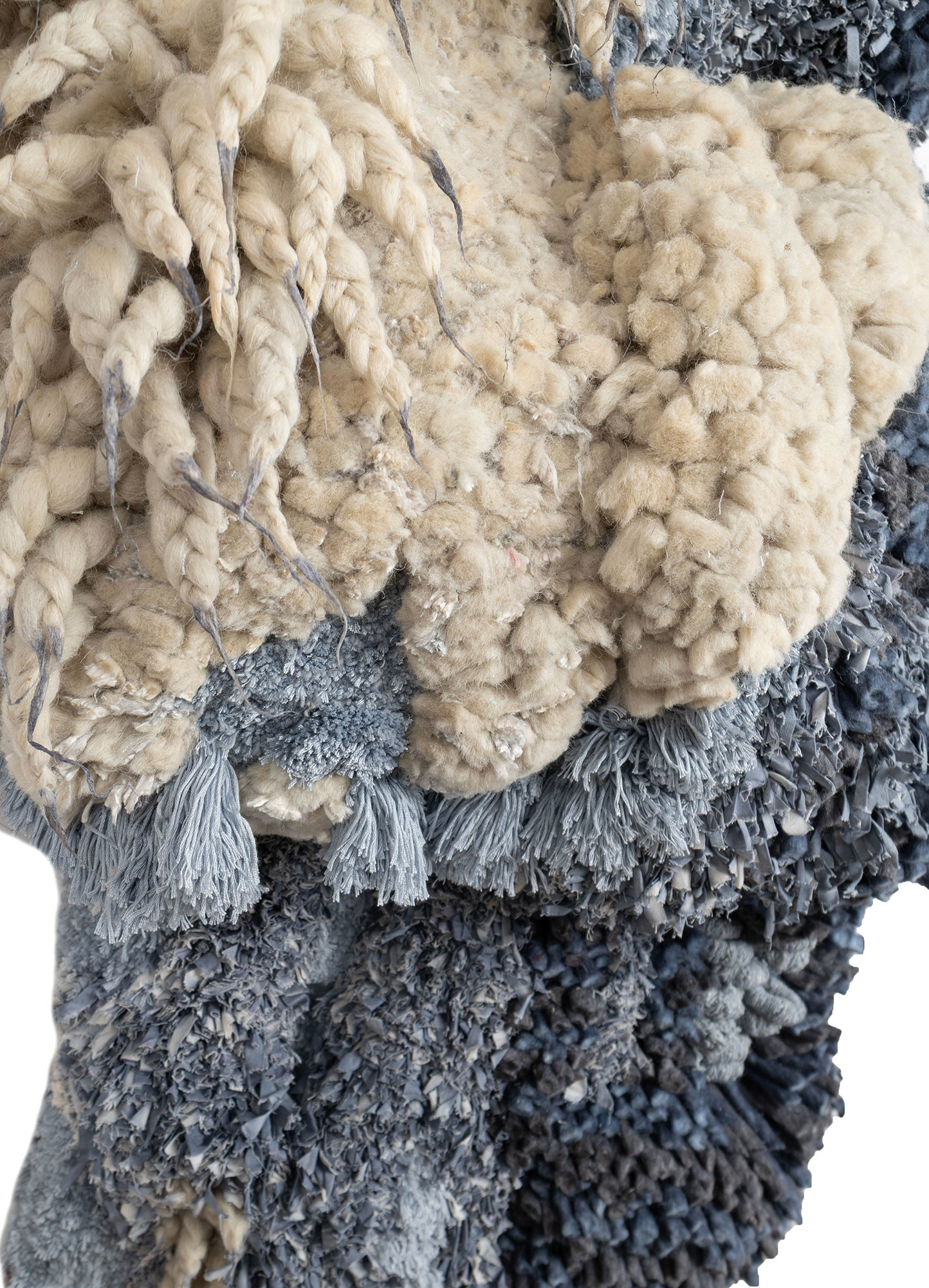 Wall Art Blue Wool & Bamboo Silk & Copper & Silk & Cotton Wall Art ...