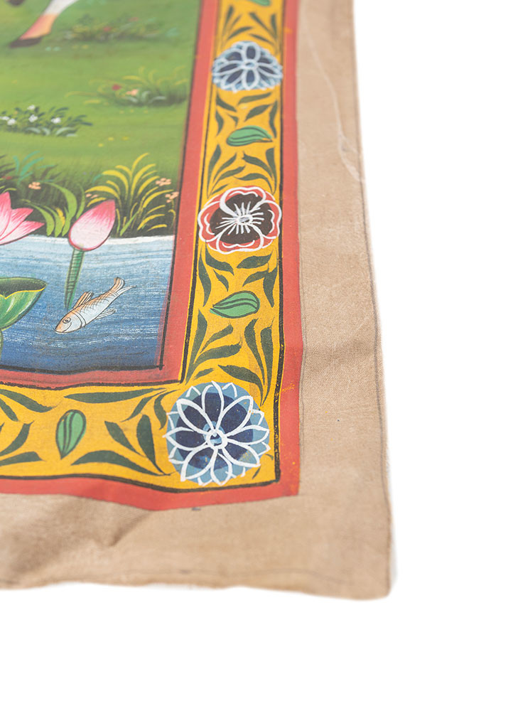 Pichwai Art Pink & Purple Cotton Cloth WALL ART & TAPESTRY Jaipur Rugs IT