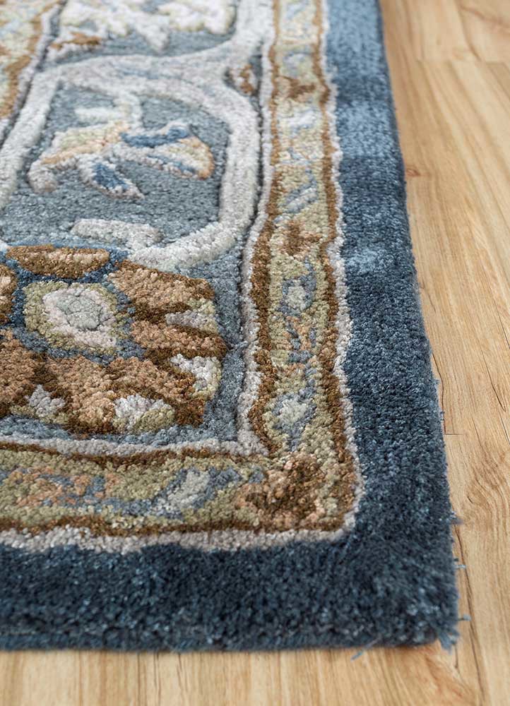 Kasbah Blue Hand Tufted Wool & Viscose Rugs-Top-1507-Jaipur Rugs ZA