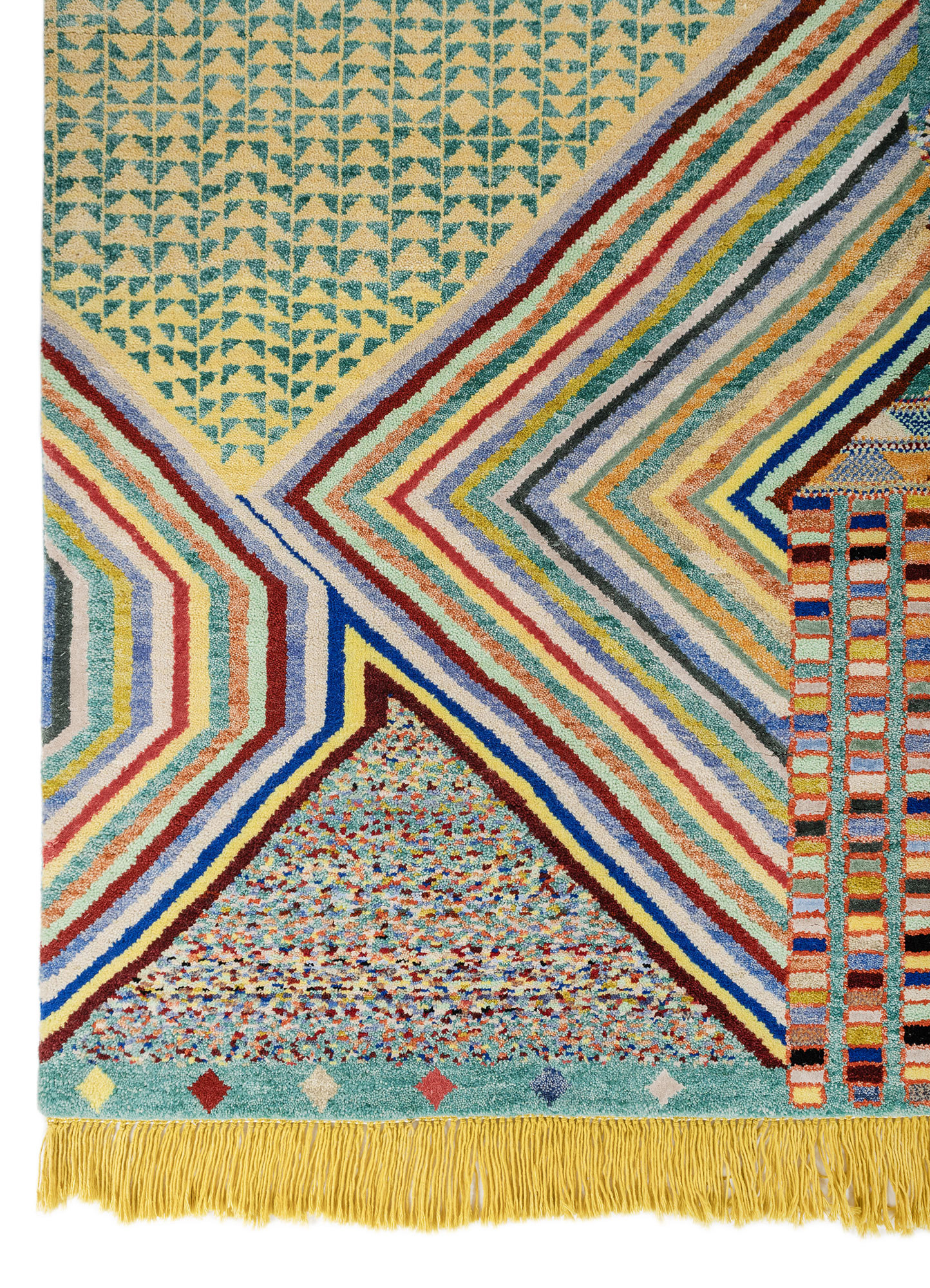 Manchaha Green Hand Knotted Wool & Bamboo Silk Rugs-Les-1192-Jaipur Rugs IN