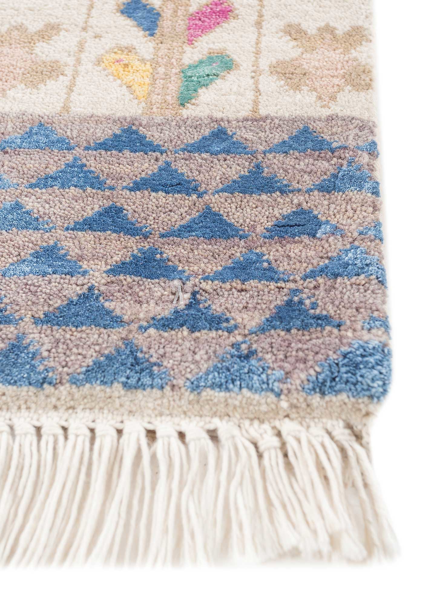 Manchaha Ivory Hand Knotted Wool & Bamboo Silk Rugs-Les-2574-Jaipur Rugs AE