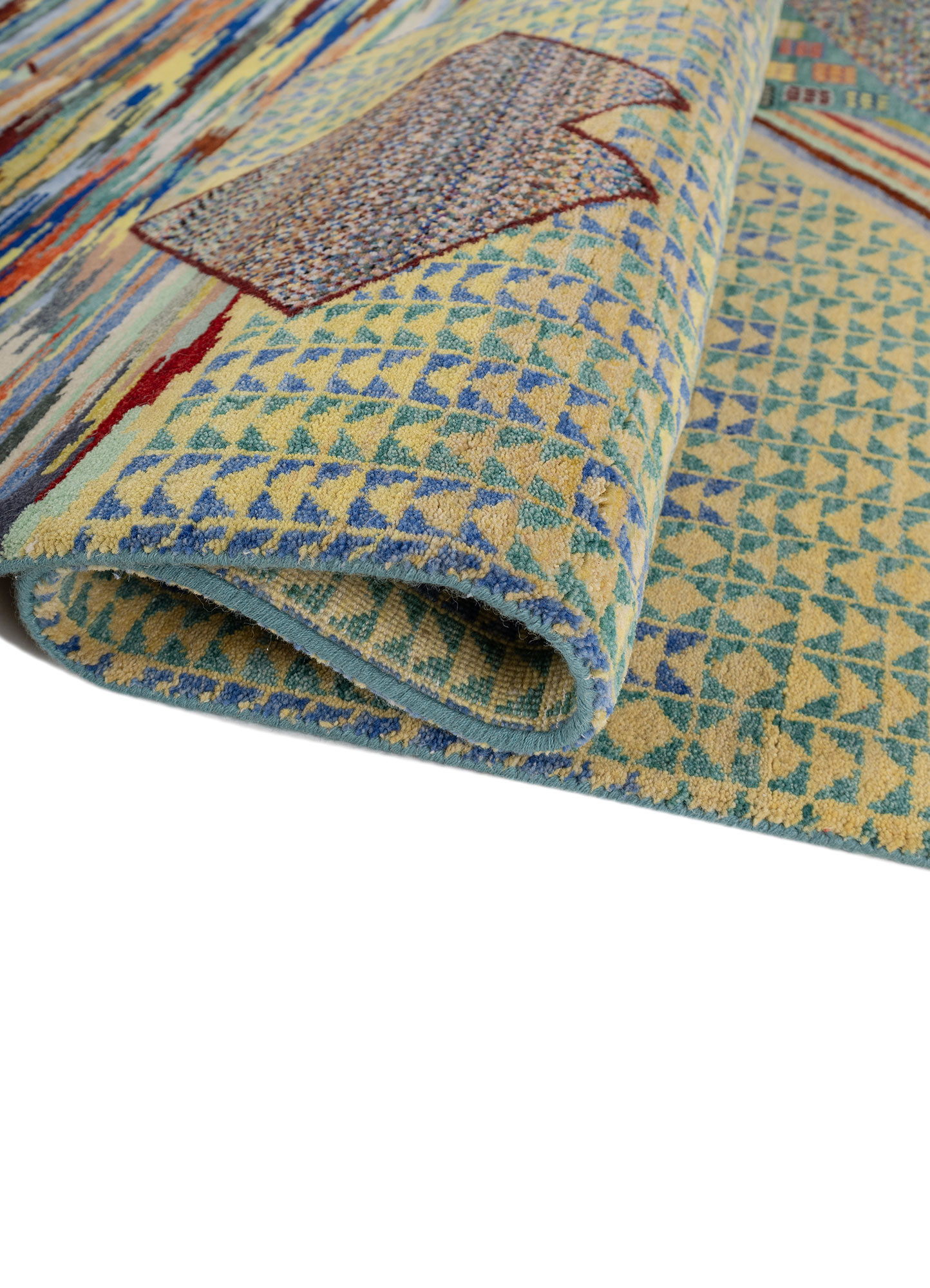 Manchaha Green Hand Knotted Wool & Bamboo Silk Rugs-Les-1192-Jaipur Rugs IN