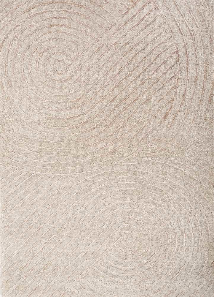 Azalea Ivory Hand Knotted Wool & Bamboo Silk Rugs-Esk-346-Jaipur Rugs IN