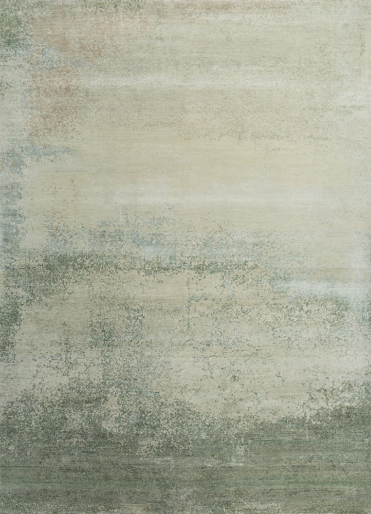 Afterglow By Kavi Green Hand Knotted Wool & Bamboo Silk Rugs - Eskm-04 ...