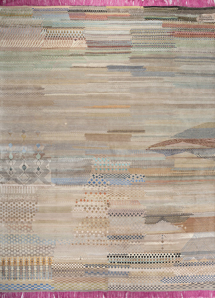 Manchaha Ivory Hand Knotted Wool & Bamboo Silk Rugs-Les-1981-Jaipur Rugs AU