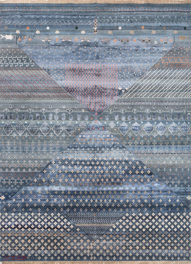 Freedom Manchaha Blue Hand Knotted Wool & Bamboo Silk Rugs-Les-8267 ...