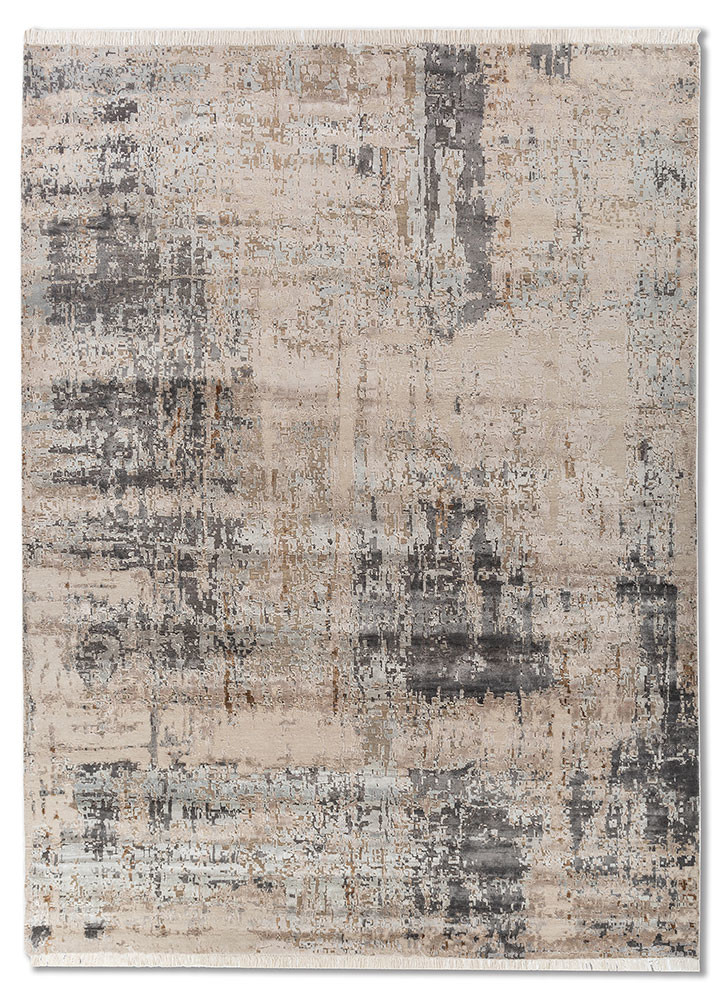 Uvenuti Ivory Hand Knotted Wool & Bamboo Silk Rugs-Lrb-13003-Jaipur Rugs ES