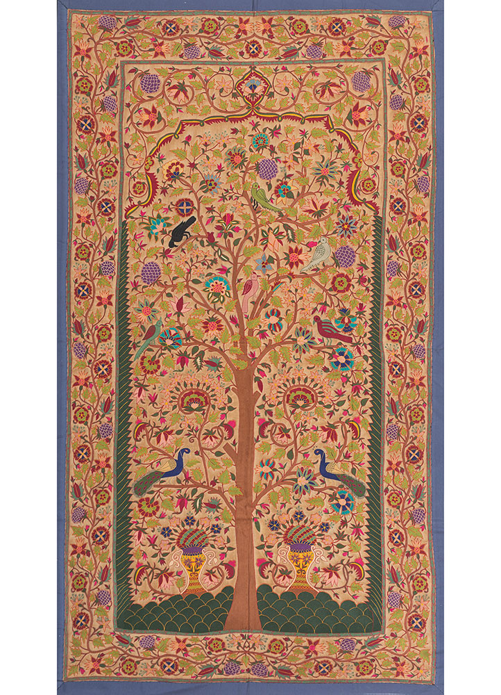 Pichwai Art Green Cotton Cloth WALL ART & TAPESTRY Jaipur Rugs AE
