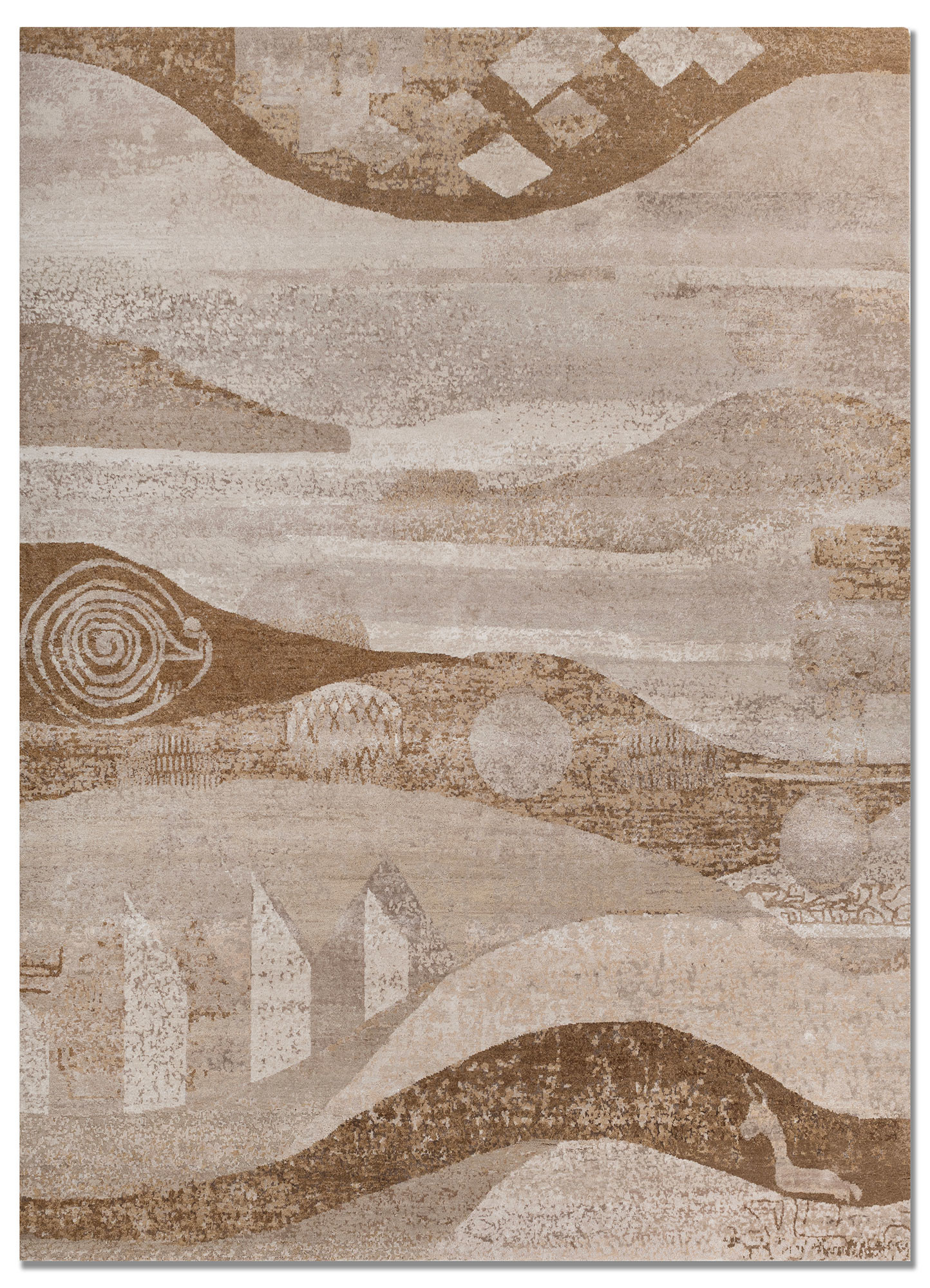 Whispers Of The Desert Ivory Hand Knotted Wool & Bamboo Silk Rugs-Akwb ...