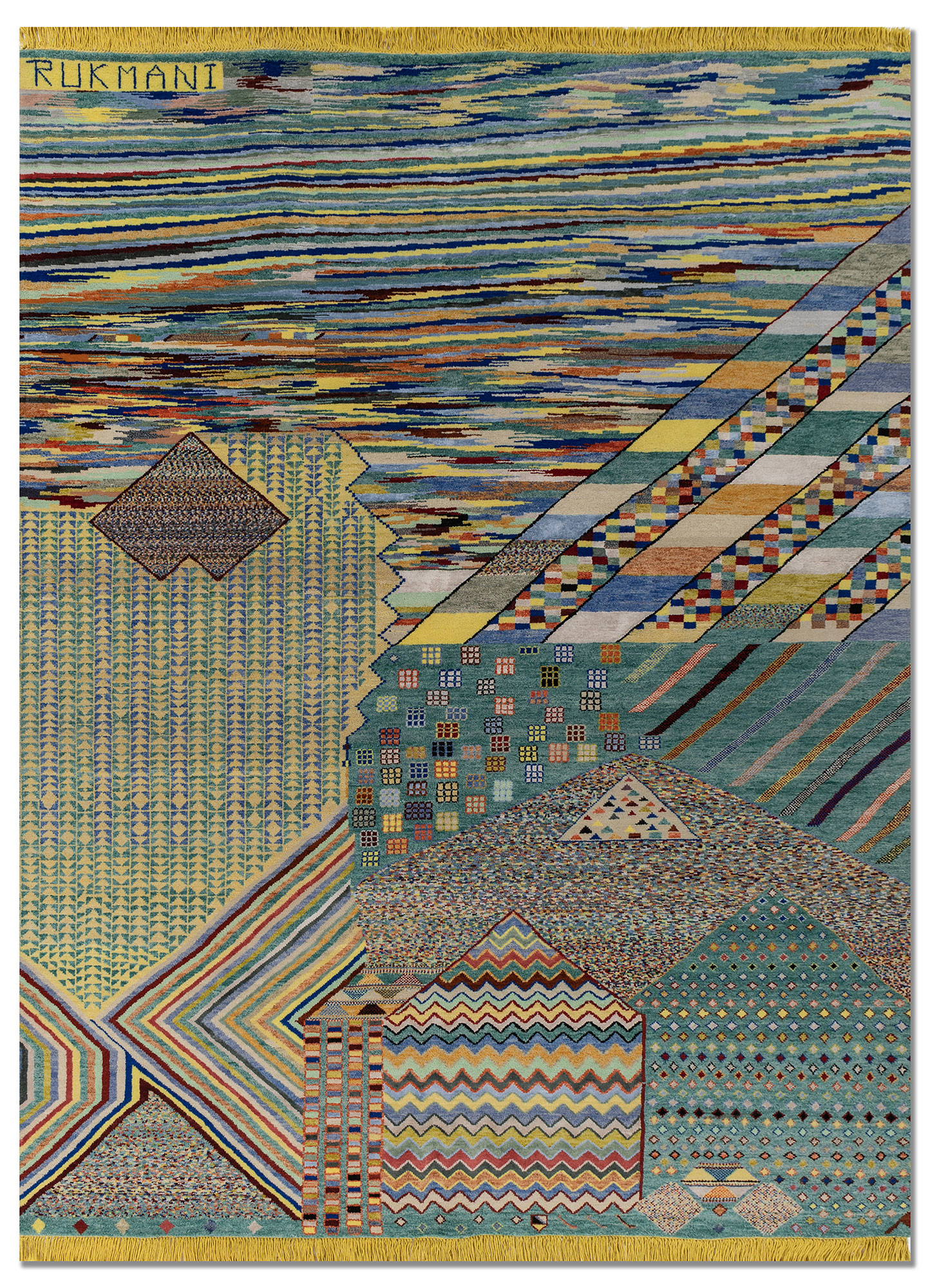 Manchaha Green Hand Knotted Wool & Bamboo Silk Rugs-Les-1192-Jaipur Rugs IN