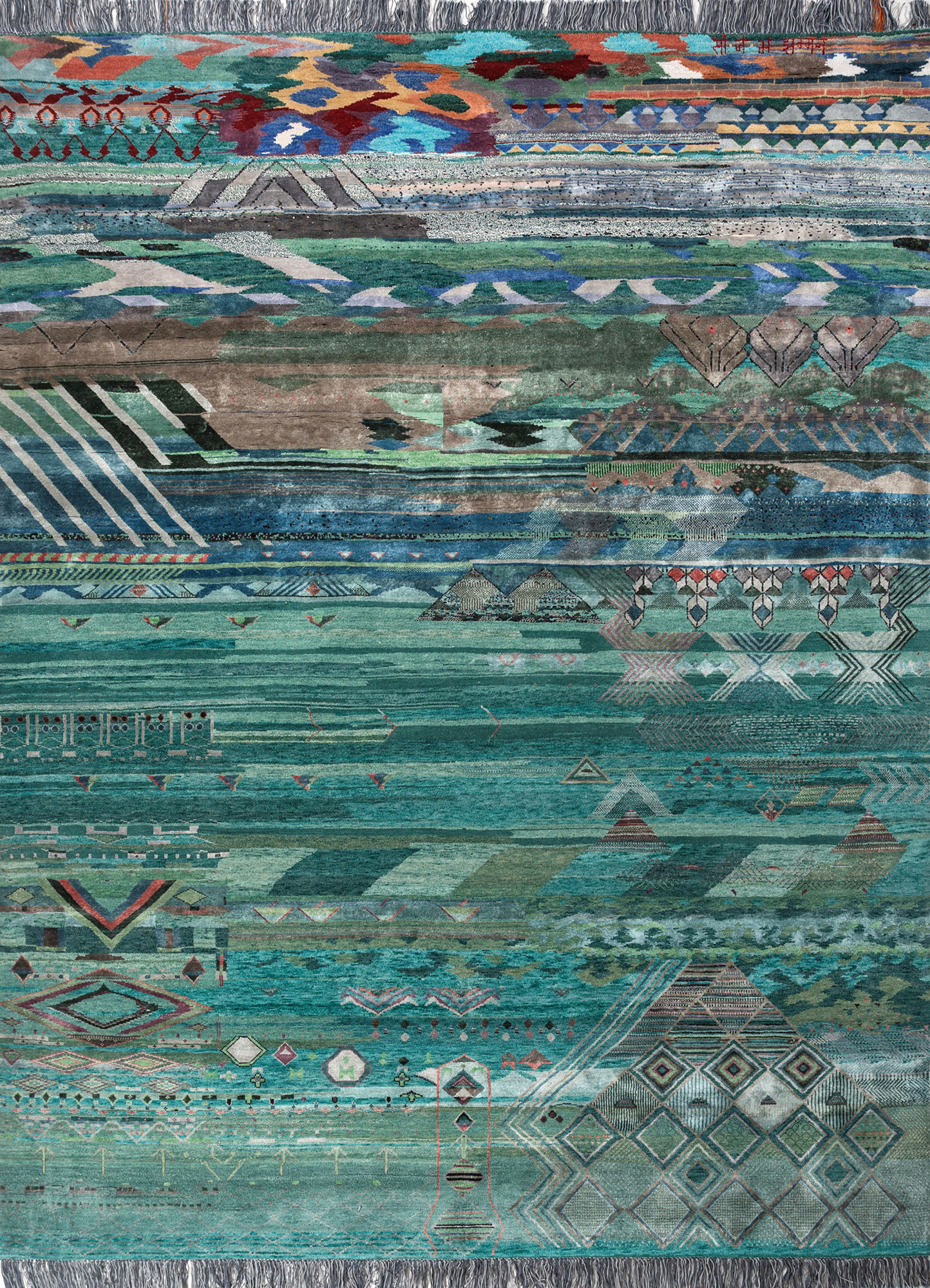 Freedom Manchaha Green Hand Knotted Wool & Bamboo Silk Rugs-Les-8262 ...